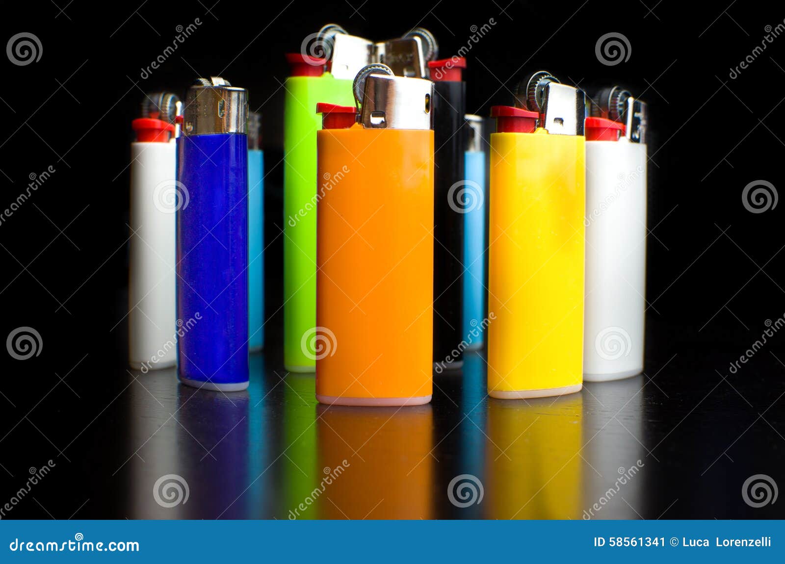 Colored lighters stock image. Image of cheap, black, light - 58561341