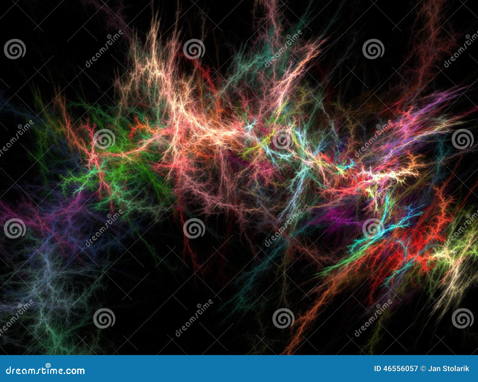 Colored Lightning Abstract Fractal Effect Light Background Stock ...