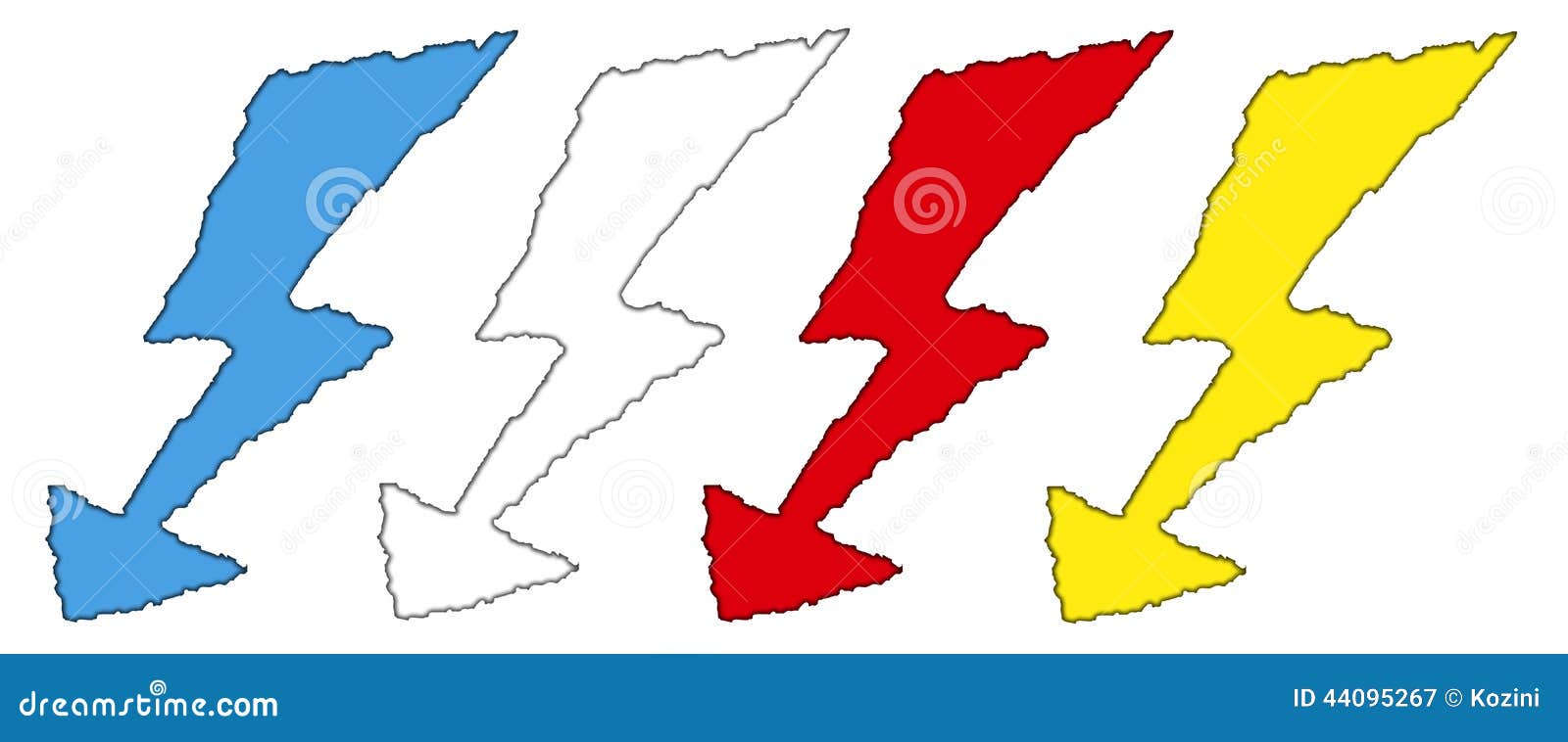 Colored lightning isolated stock illustration. Illustration of glossy ...