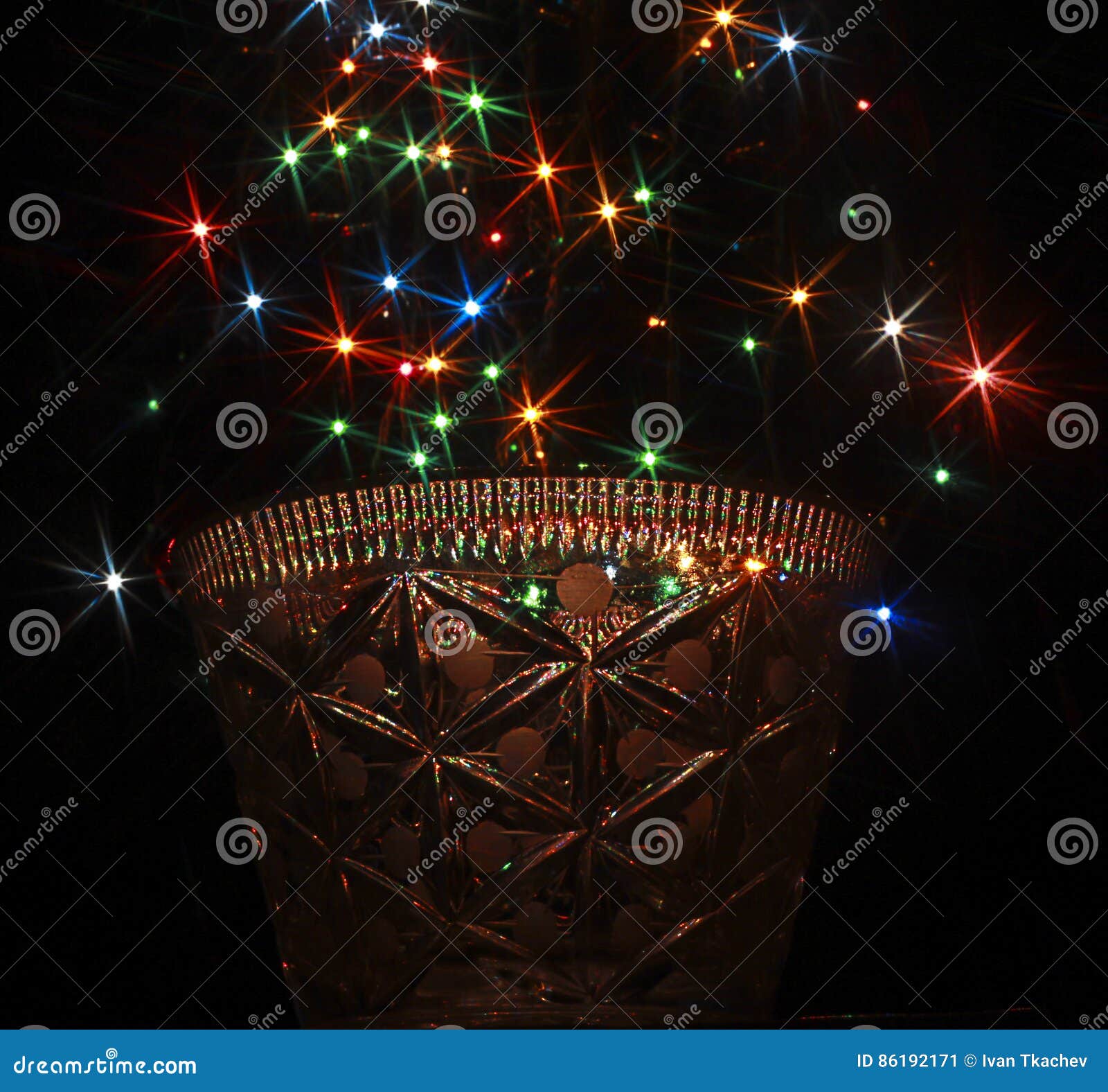 Colored Lights in the Form of Six-rayed Star in the Glass Stock Image ...