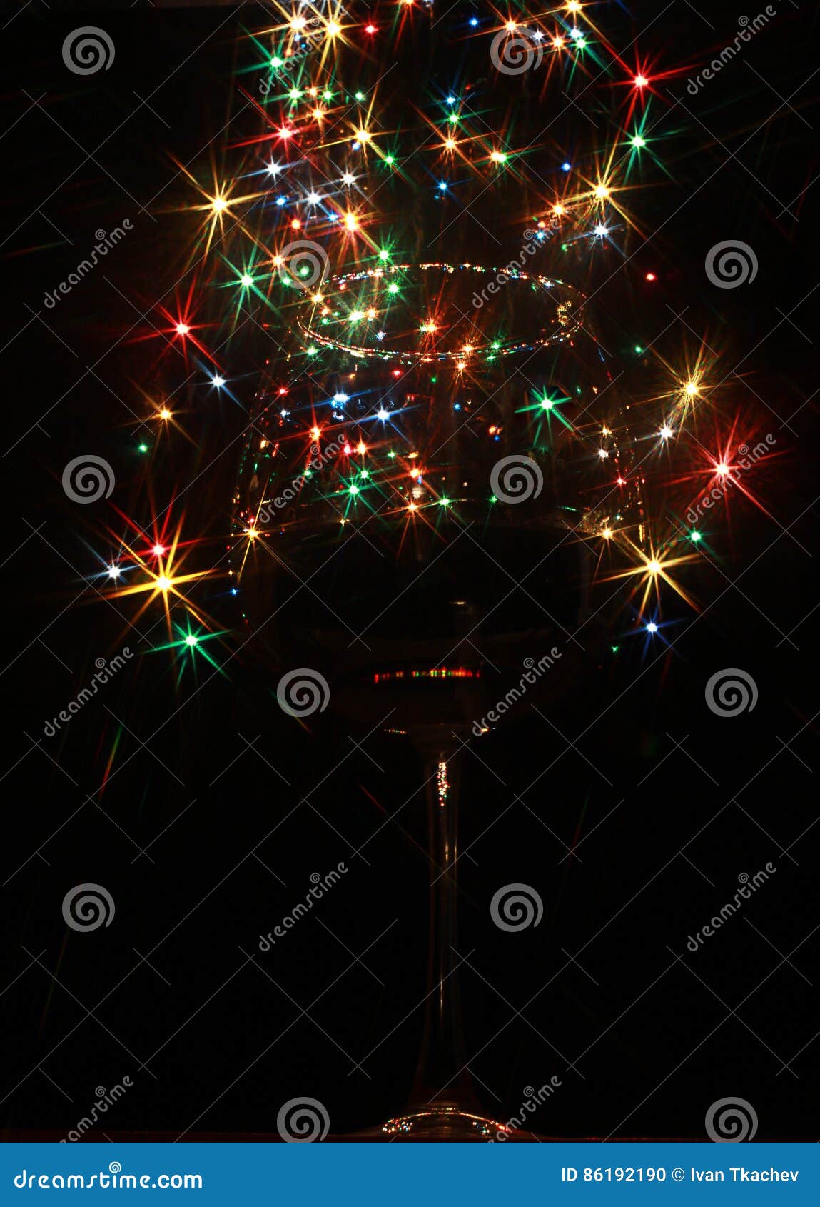 Colored Lights in the Form of Six-rayed Star in the Glass Stock Photo ...