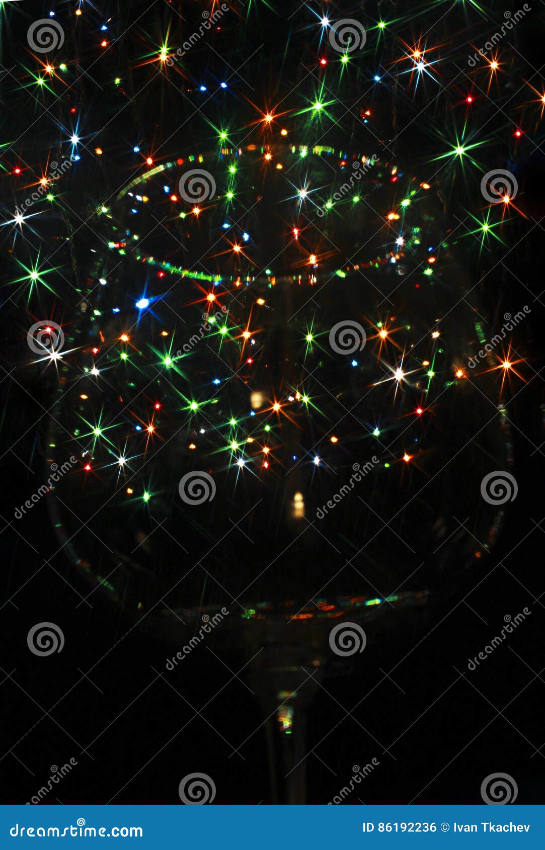 Colored Lights in the Form of Six-rayed Star in the Glass Stock Photo ...
