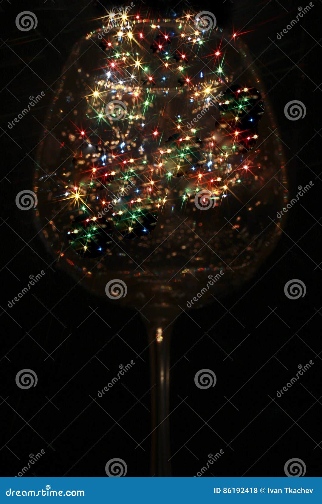 Colored Lights in the Form of Six-rayed Star in the Glass Stock Photo ...