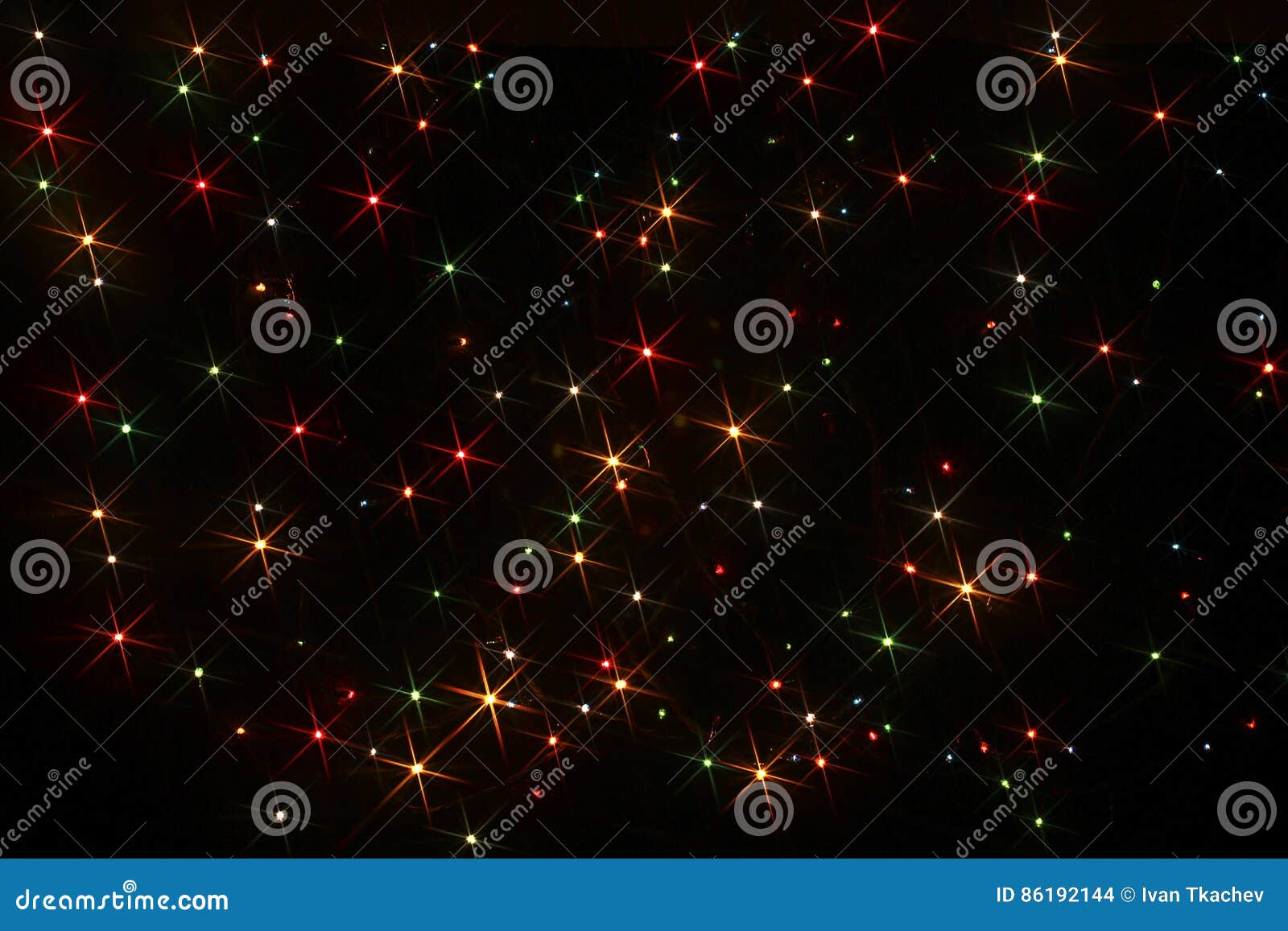 Colored Lights in the Form of Six-rayed Stars Stock Photo - Image of ...