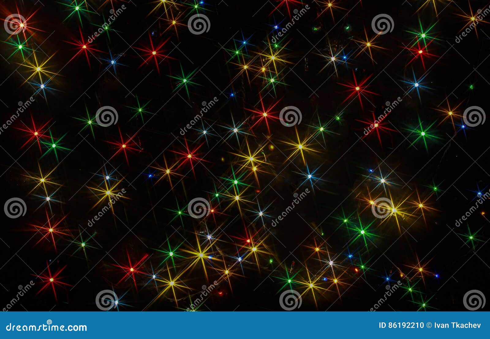 Colored Lights in the Form of Six-rayed Stars Stock Photo - Image of ...