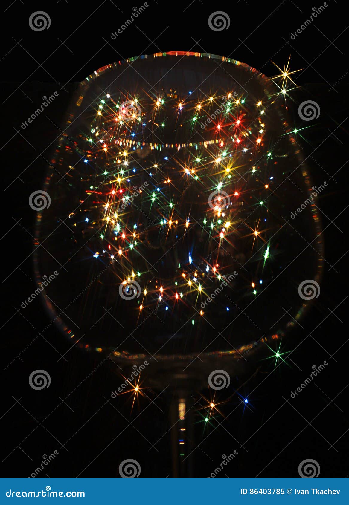 Colored Lights in the Form of Six-rays Star in the Glass Stock Image ...