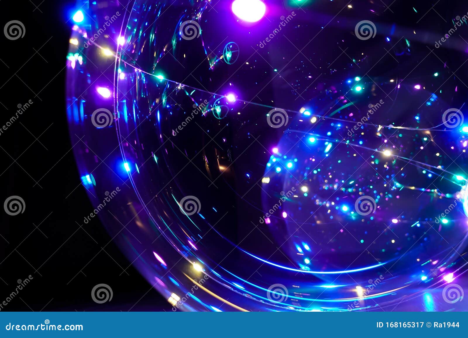 Colored Lights in the Form of a Sphere on a Dark Background. Abstract ...