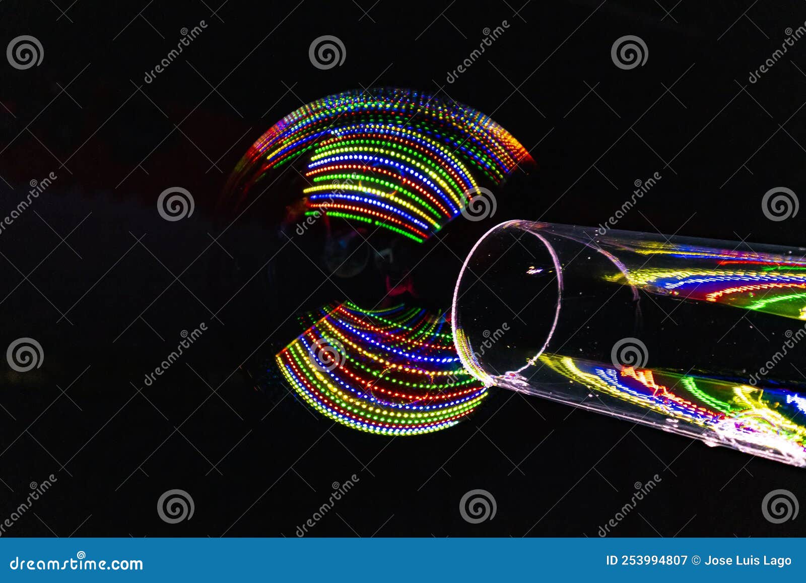 Spectacular Colored Lights Reflected in Soap Bubble Created through a ...