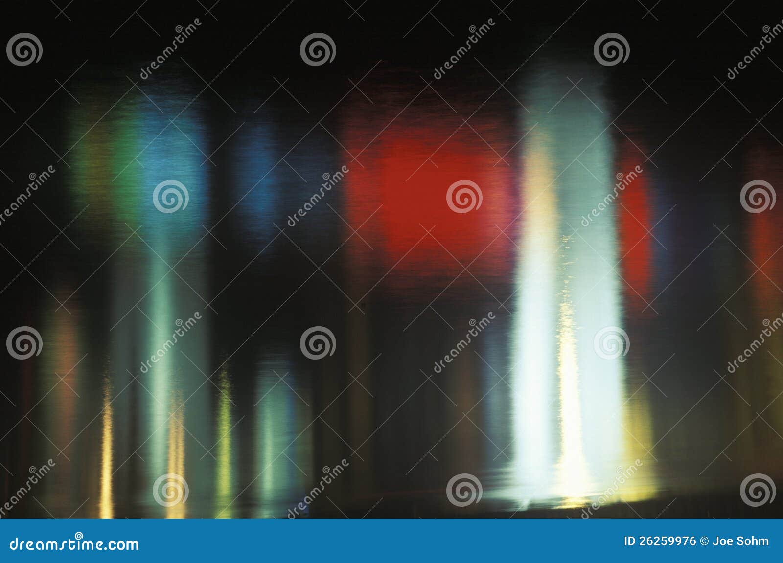 Colored Lights Reflected in Water Stock Photo - Image of miami, united ...