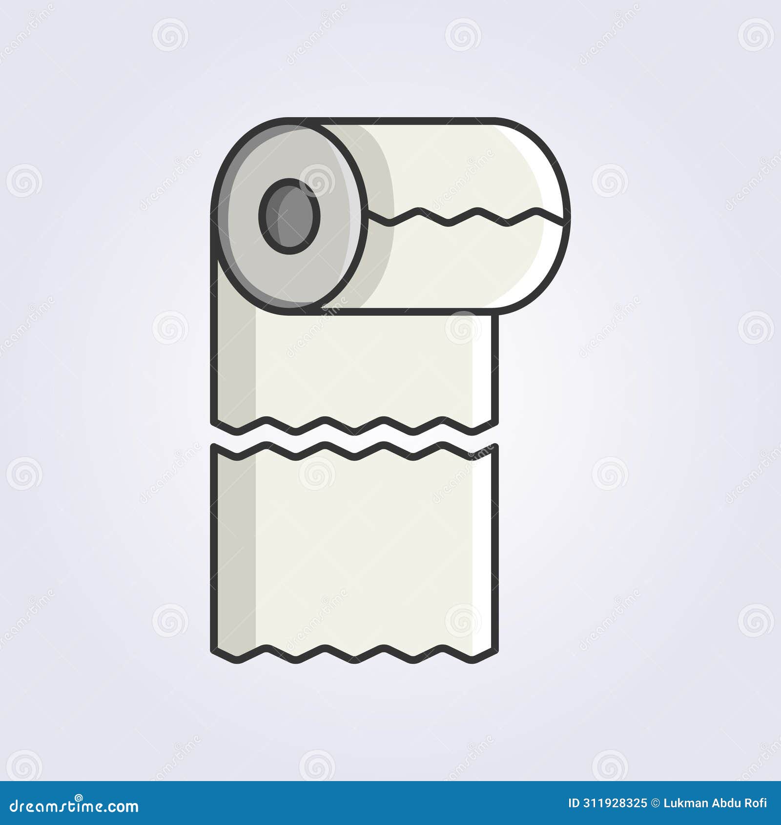 Colored Line Art Icon of Tissue Roll Stock Illustration - Illustration ...