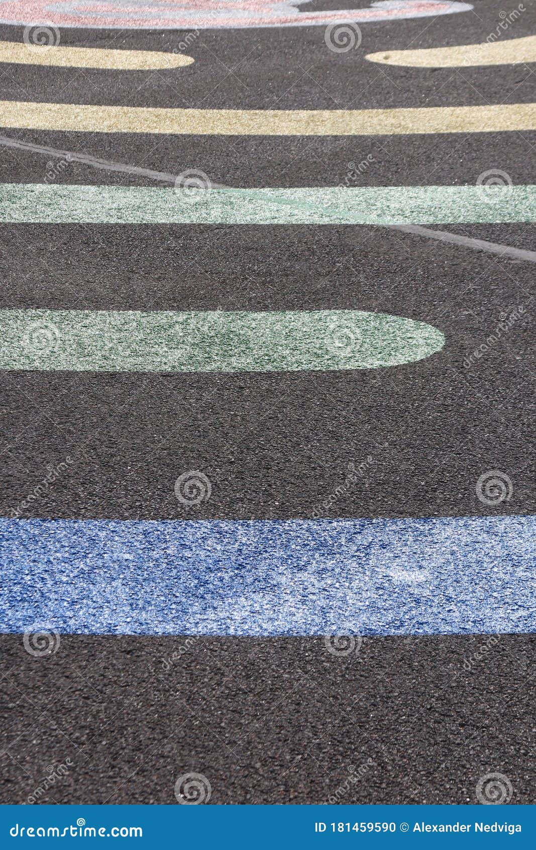 Colored Line Shapes on Asphalt Stock Photo - Image of line, paint ...