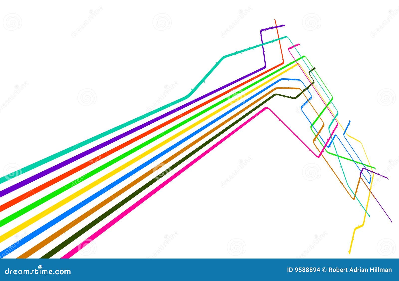 Colored lines stock vector. Illustration of transportation - 9588894