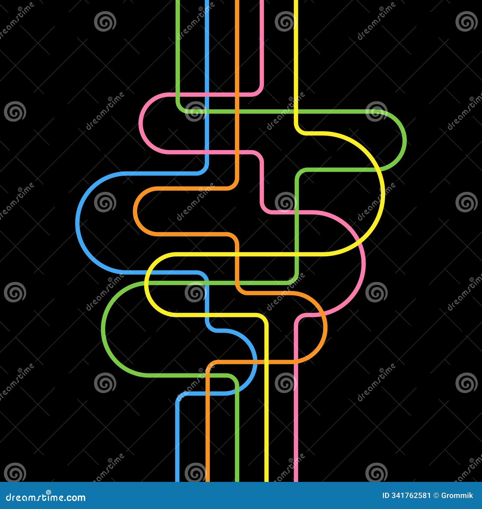 Colored Lines with a Changing Direction. a Design Element for ...