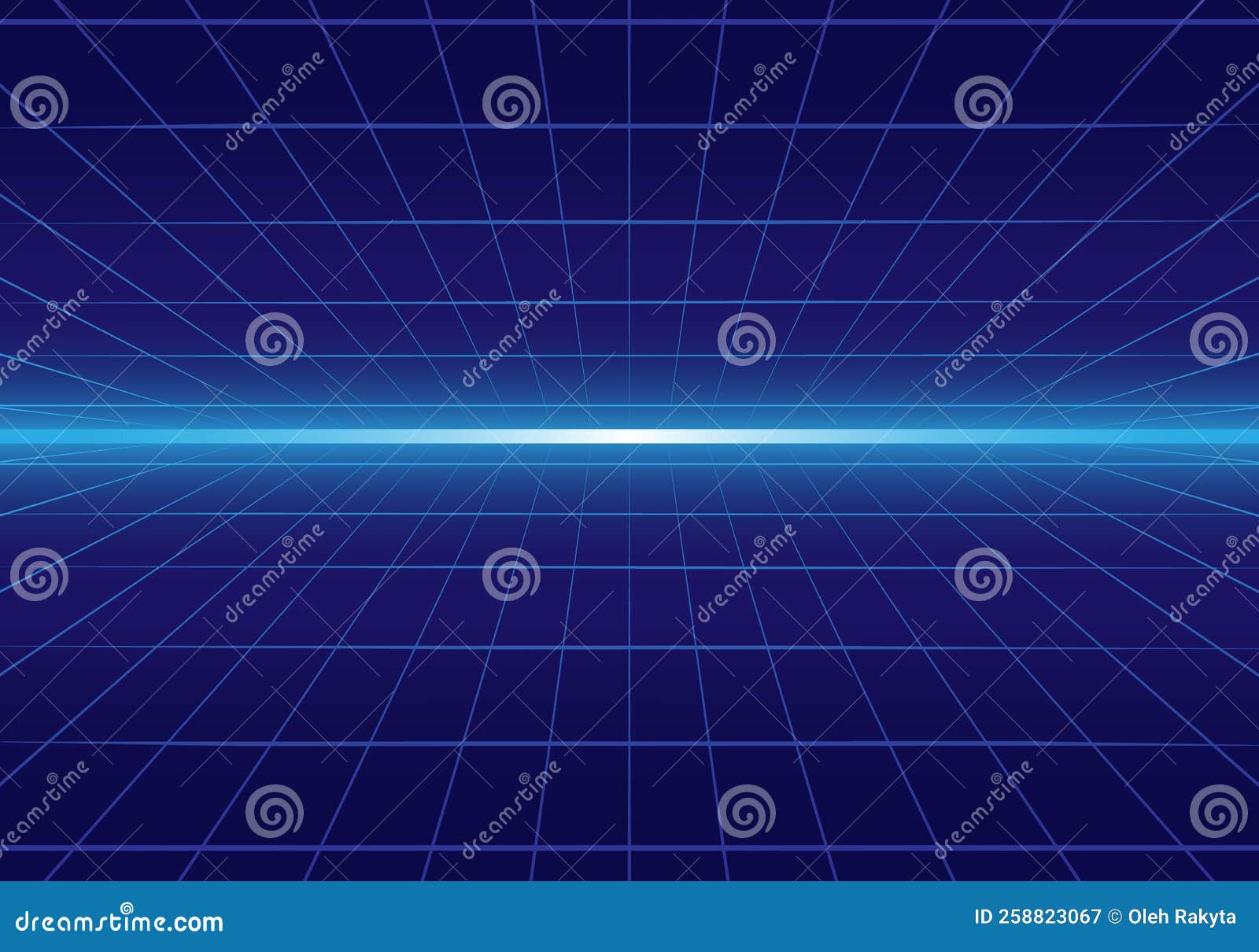 Colored Lines Create the Perspective of a Line on a Dark Blue Gradient ...