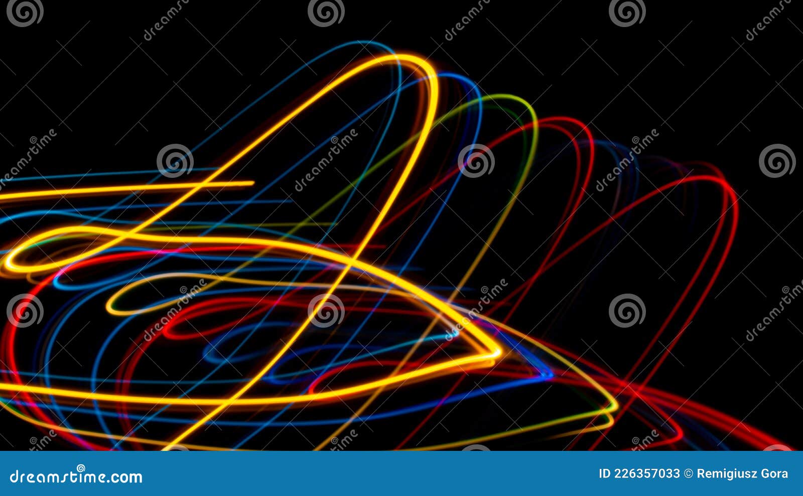 Colored Lines of Lights on a Black Background Stock Image - Image of ...