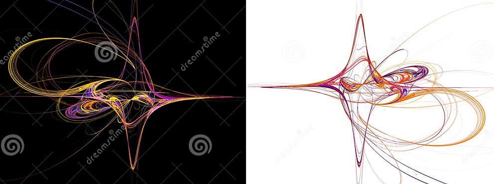 Colored Lines Move Dynamically on White and Black Backgrounds. Set of ...