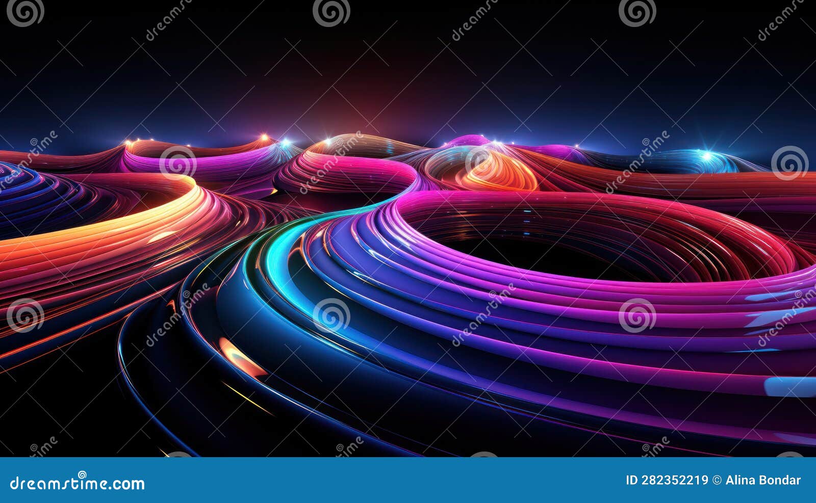 Colored Lines Representing a Virtual Loop in an Image of Interlocking ...