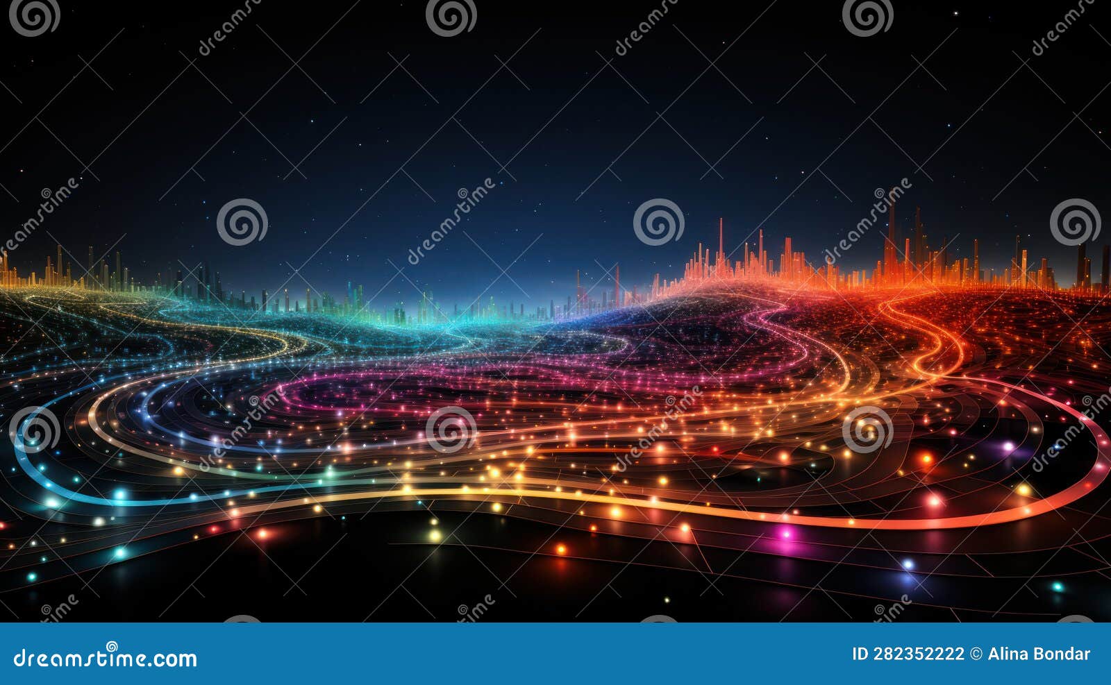 Colored Lines Representing a Virtual Loop in an Image of Interlocking ...