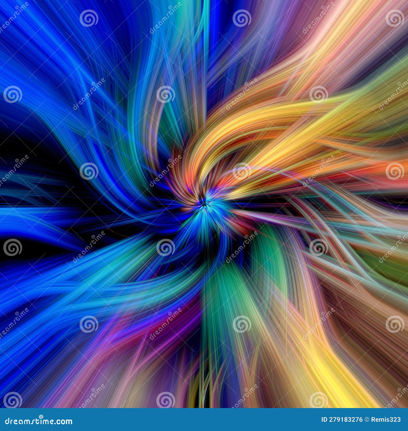 Coloured lines in space stock illustration. Illustration of green ...