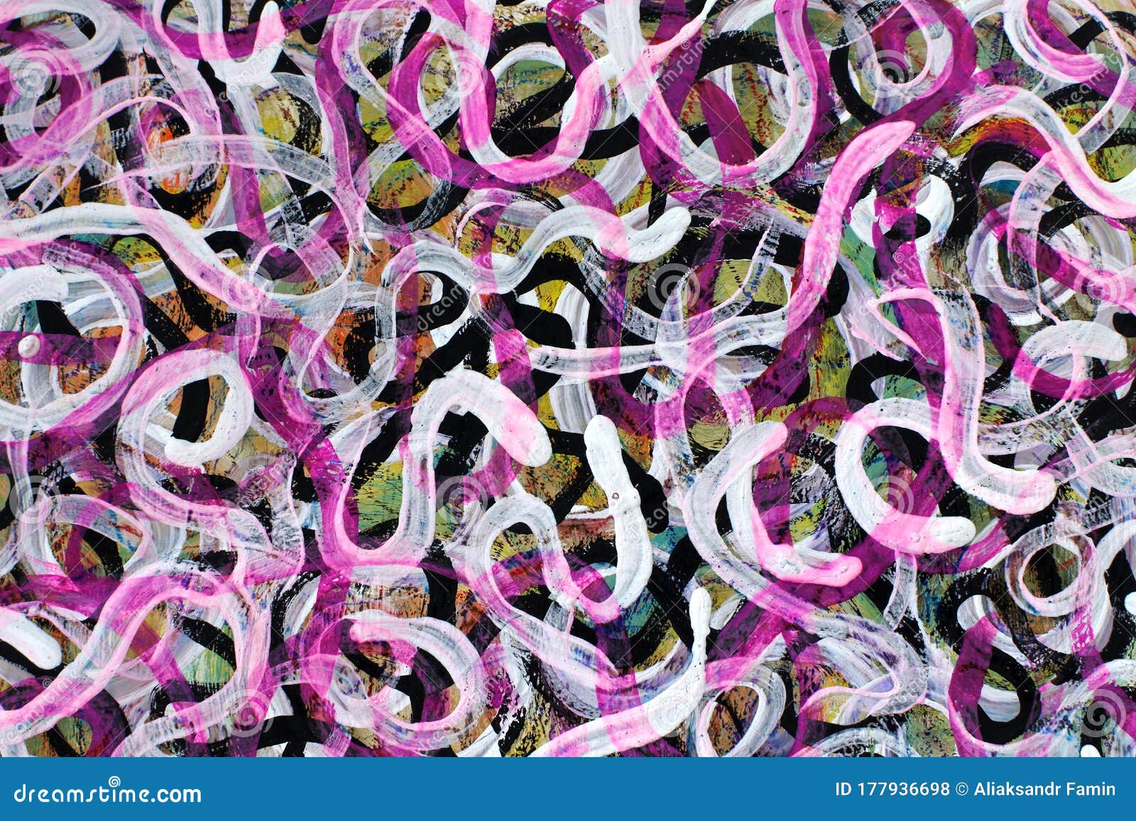 Colored Lines and Spots. Multi-layer Pattern Stock Photo - Image of ...