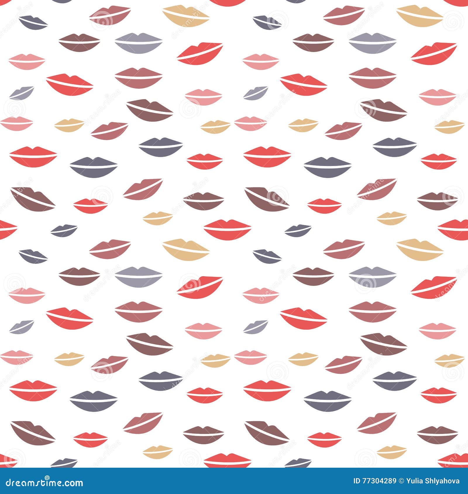Colored lips pattern stock vector. Illustration of pink - 77304289