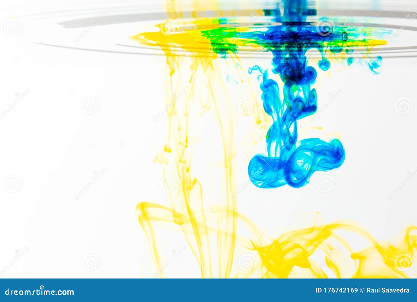 Colored Liquids Flowing in Water Stock Image - Image of simulating ...