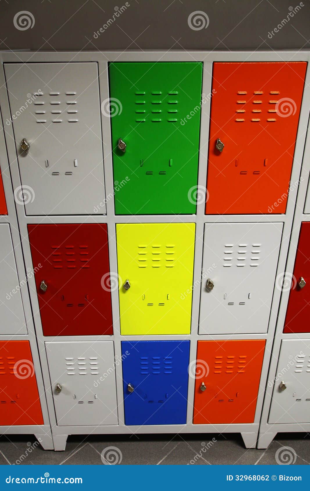 Colored Lockers stock photo. Image of colorful, multicolor - 32968062