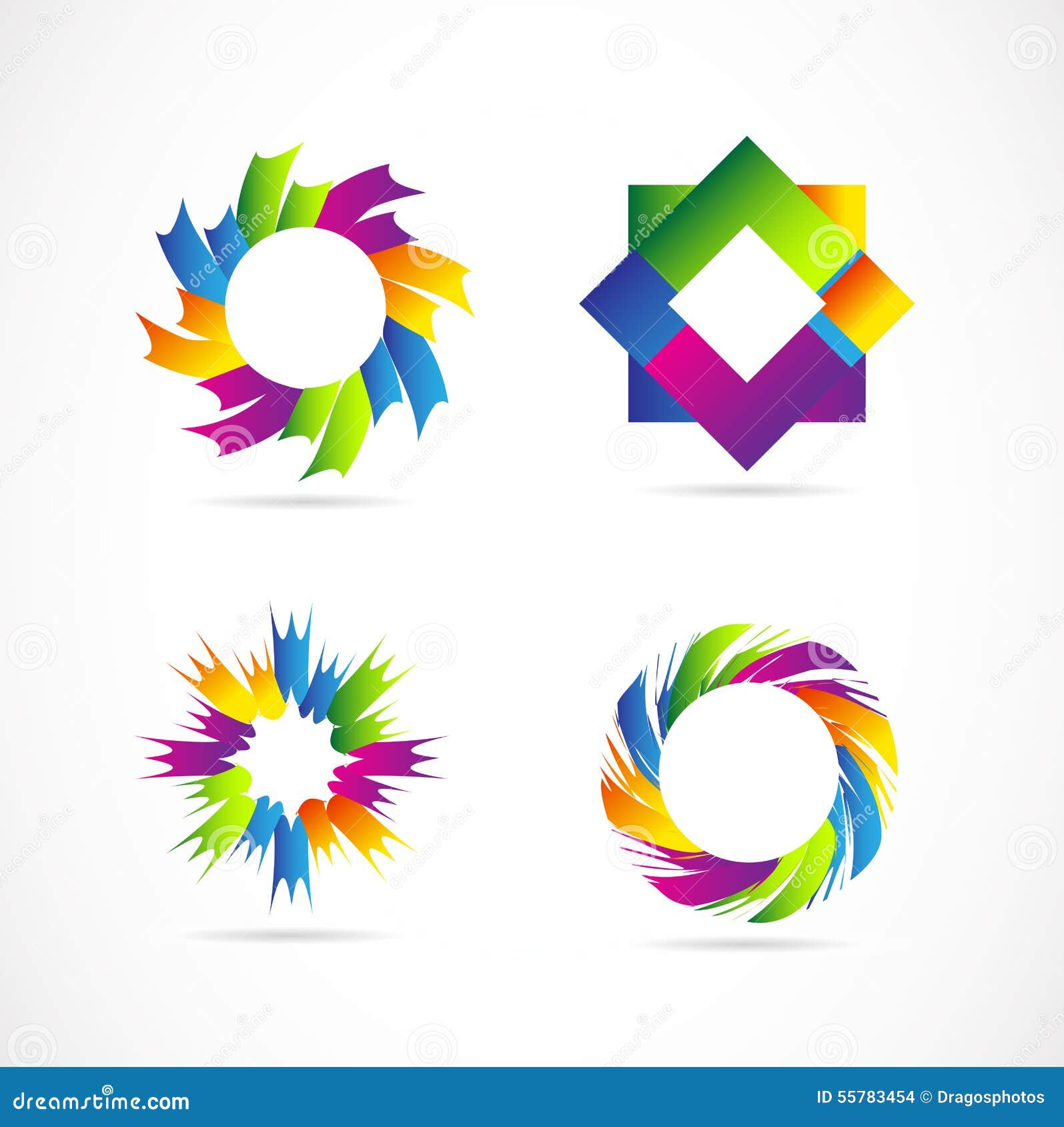 Colored Logo Elements Icon Set Design Stock Vector - Illustration of ...