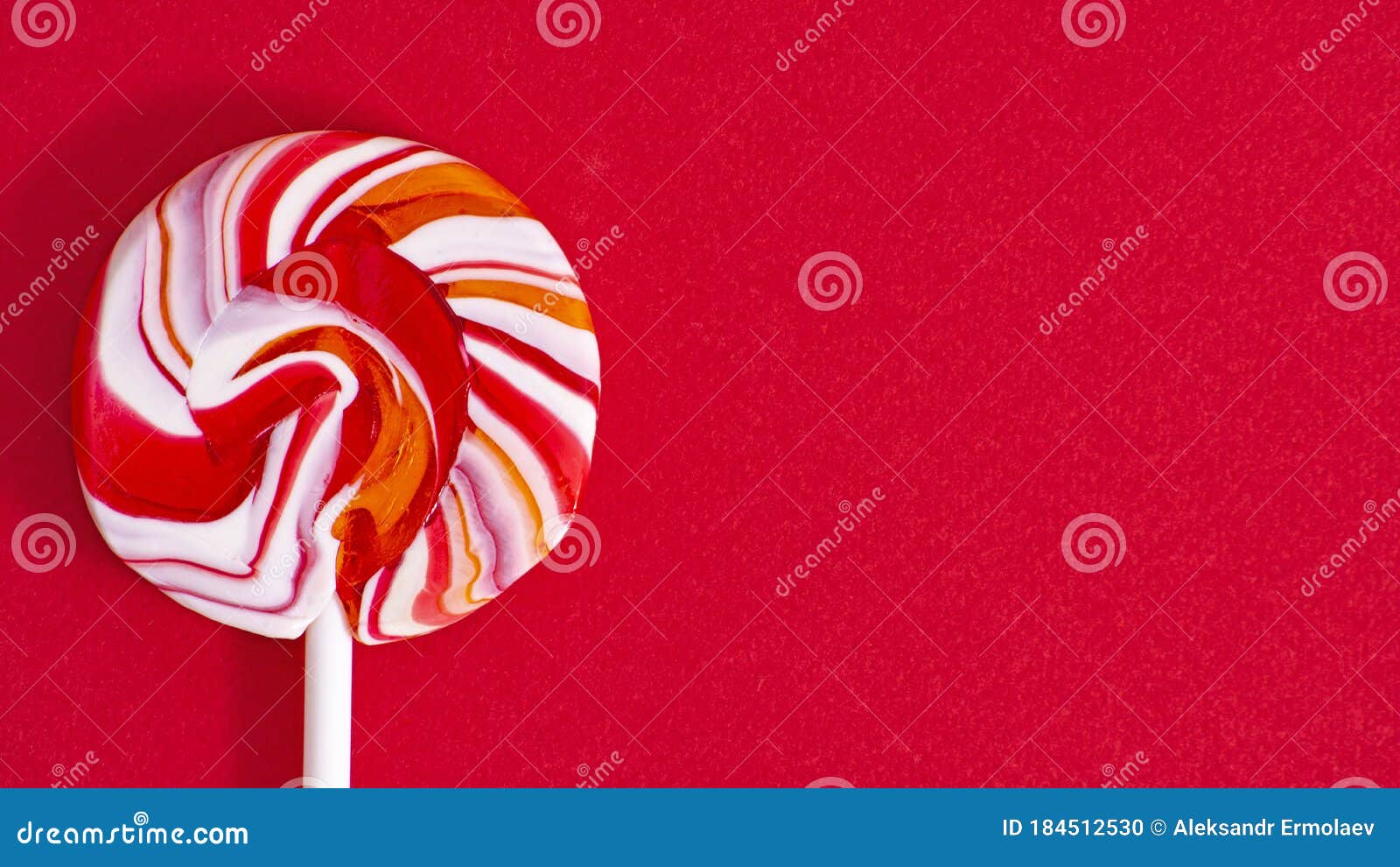 Colored Lollipop on a Red Background Closeup Stock Photo - Image of ...