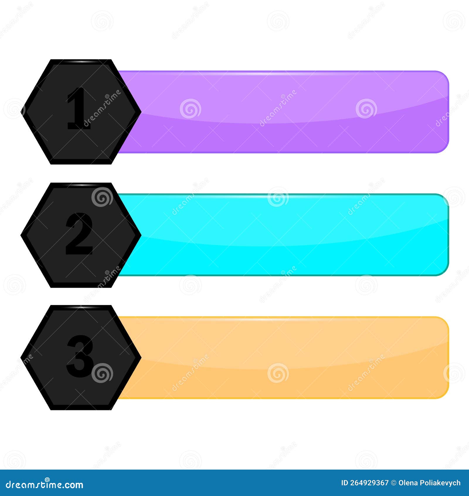 Colored Long Stripes with Numbers. Graphic Element. Vector Illustration ...