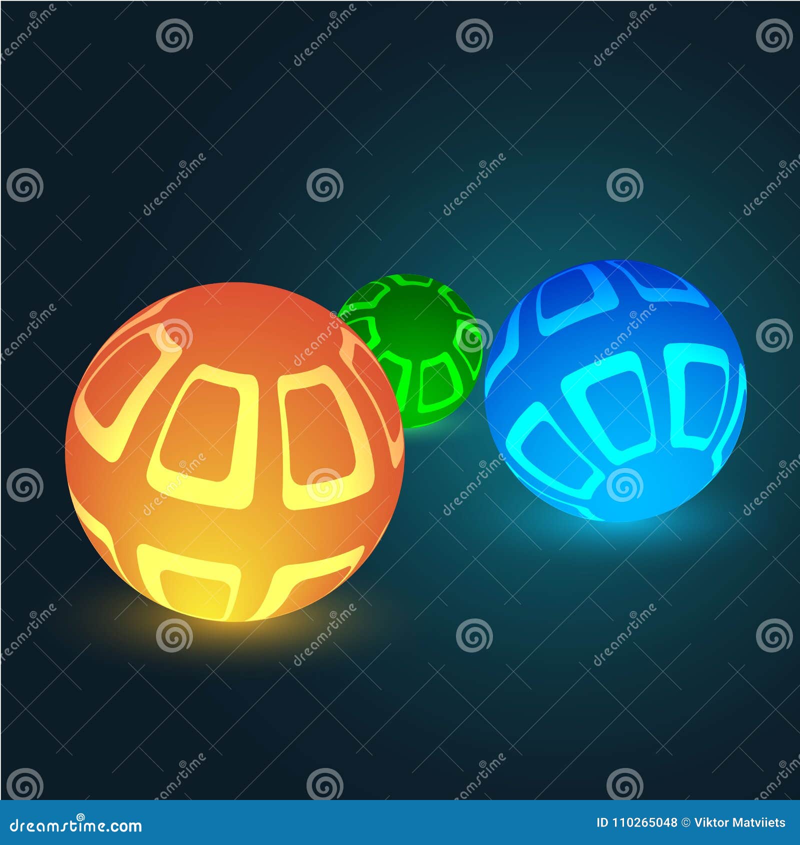 Colored luminous balls stock vector. Illustration of internet - 110265048