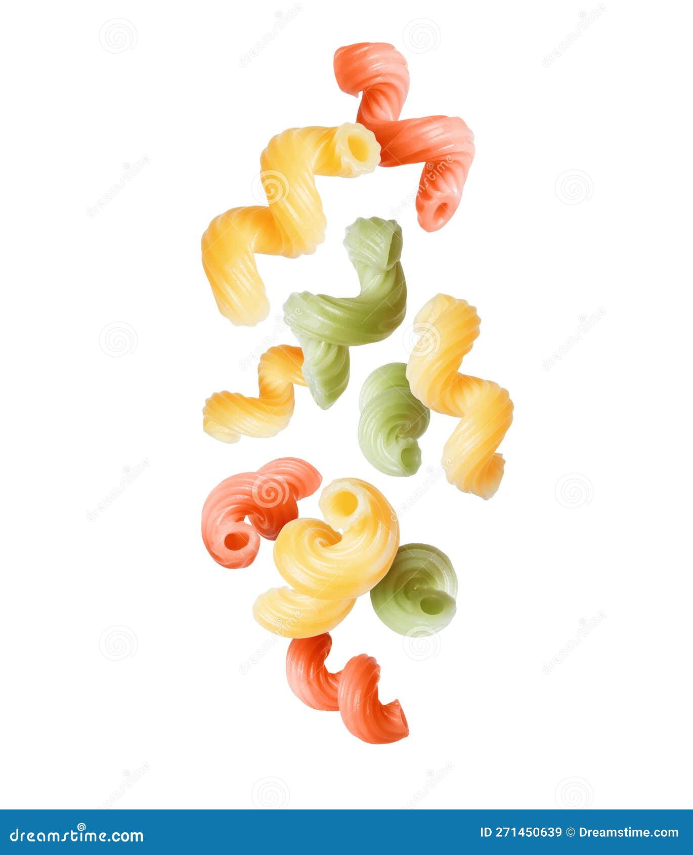 Colored Macaroni Closeup in the Air Closeup Isolated on White ...