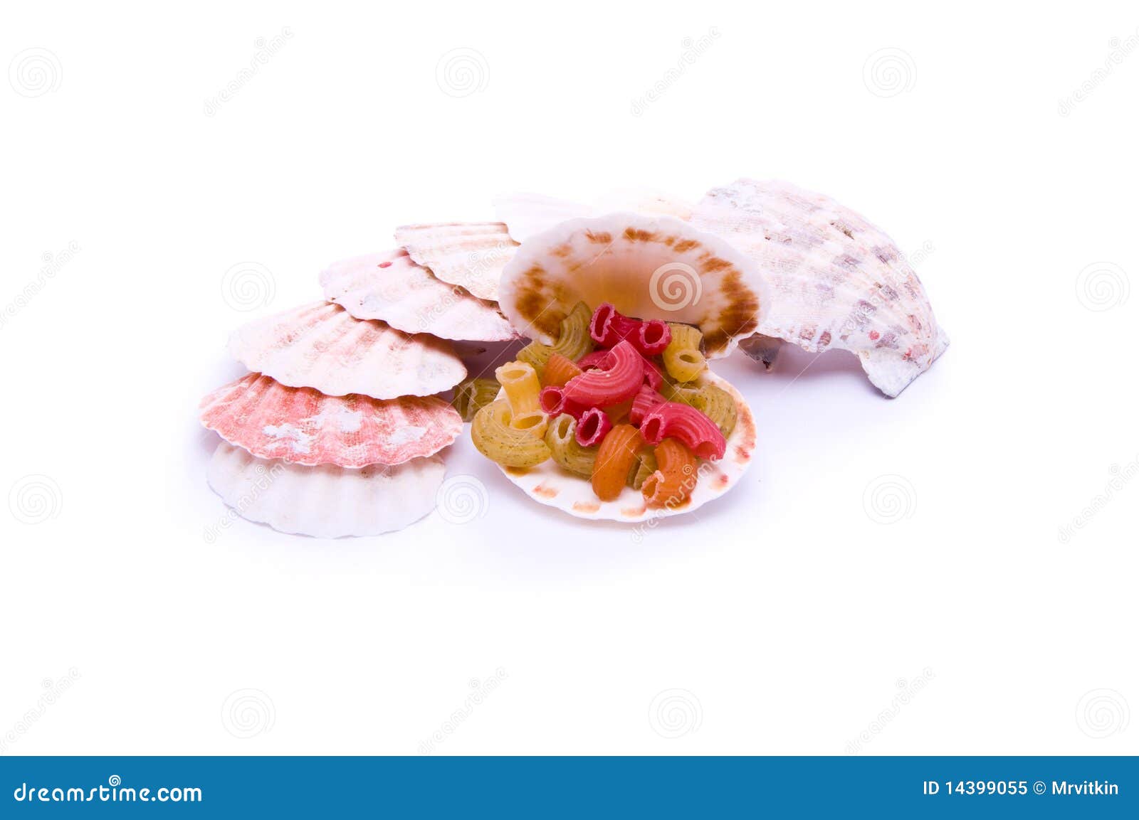 Colored Macaroni and Seashells Stock Image - Image of isolated, nature ...
