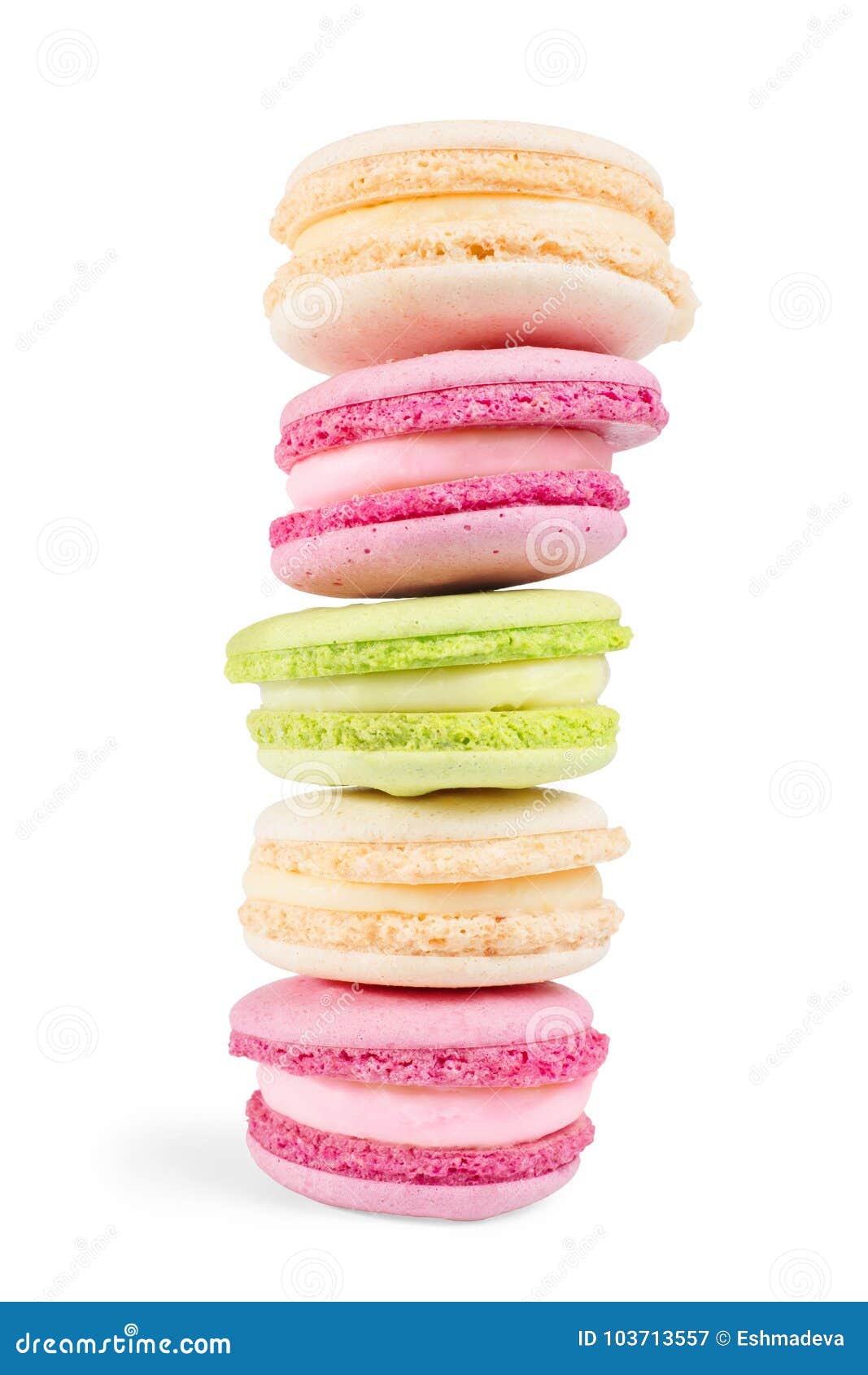 Colored Macaroons Isolated with Clipping Path Stock Image - Image of ...