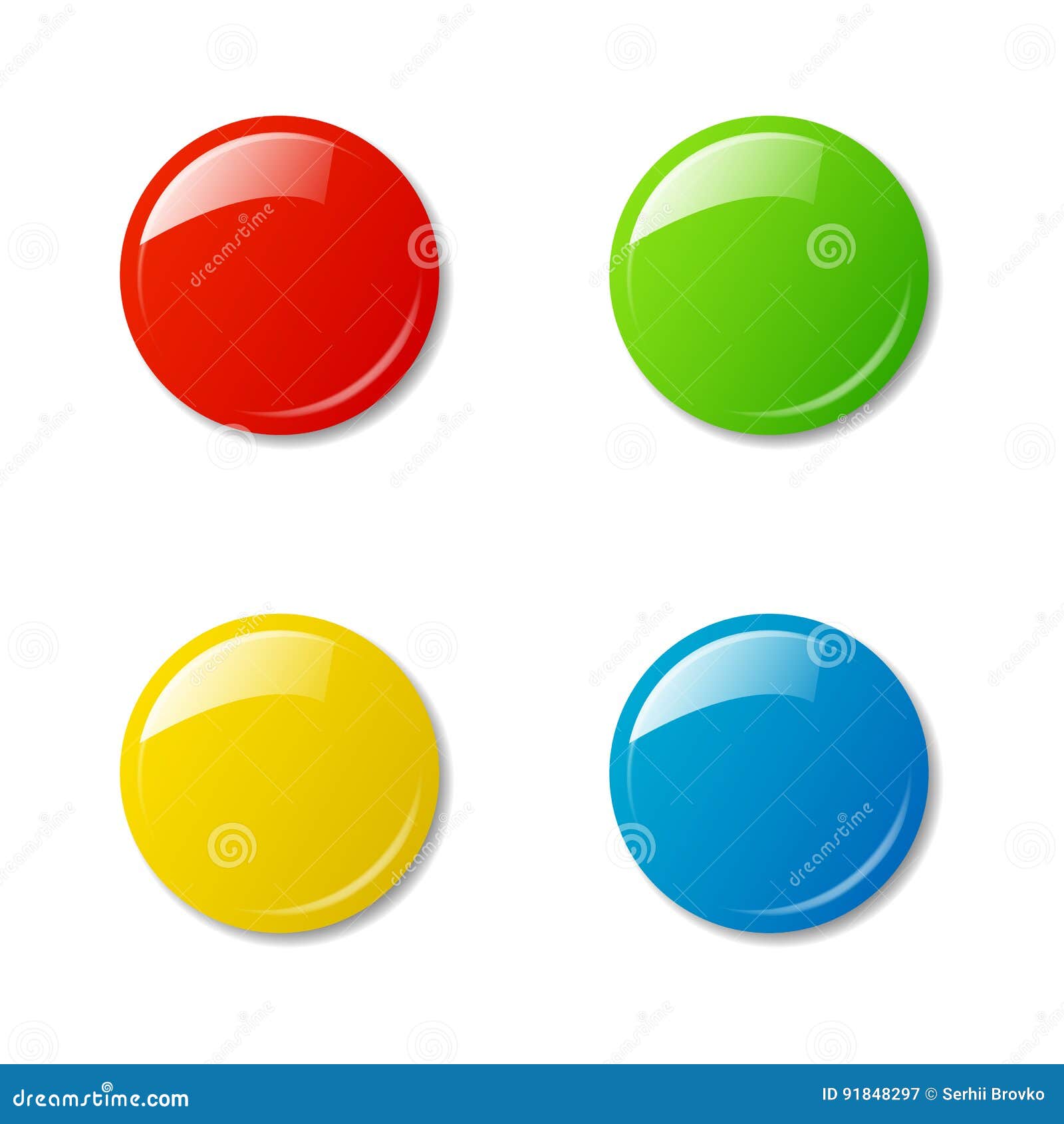 Set Of Six Colored Pin Magnets Vector Illustration | CartoonDealer.com ...