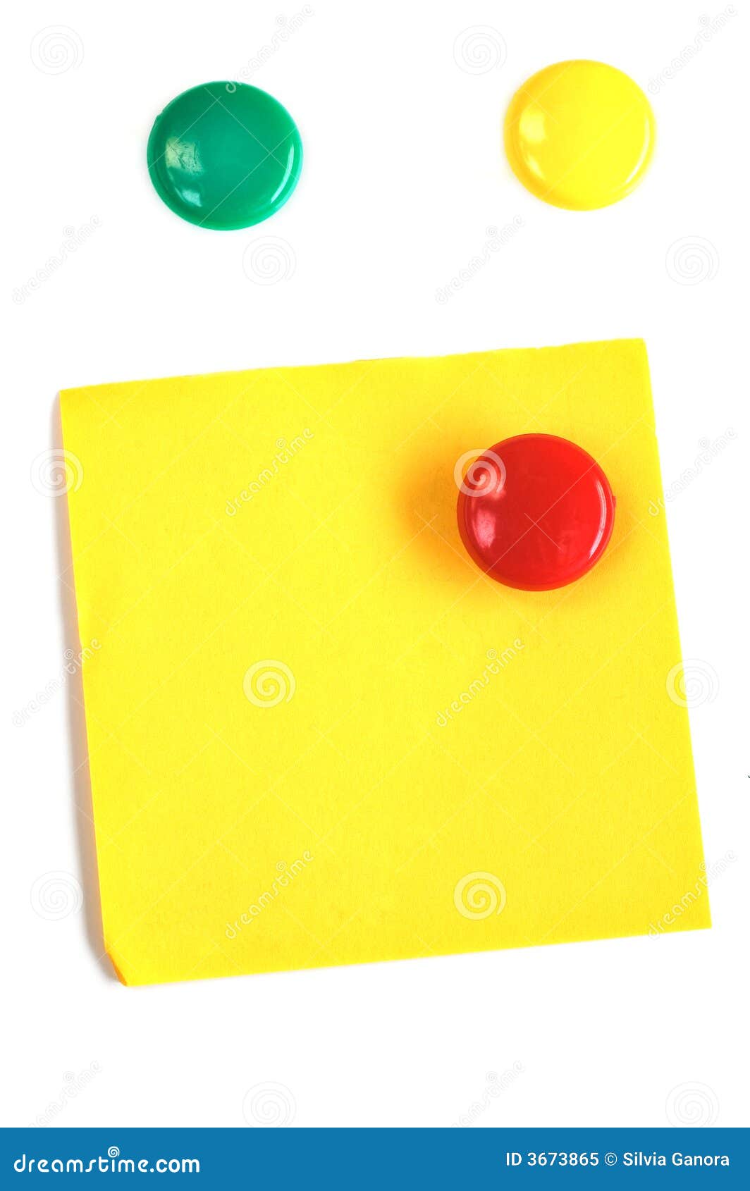 Colored Magnets with Post-it Stock Image - Image of post, blank: 3673865