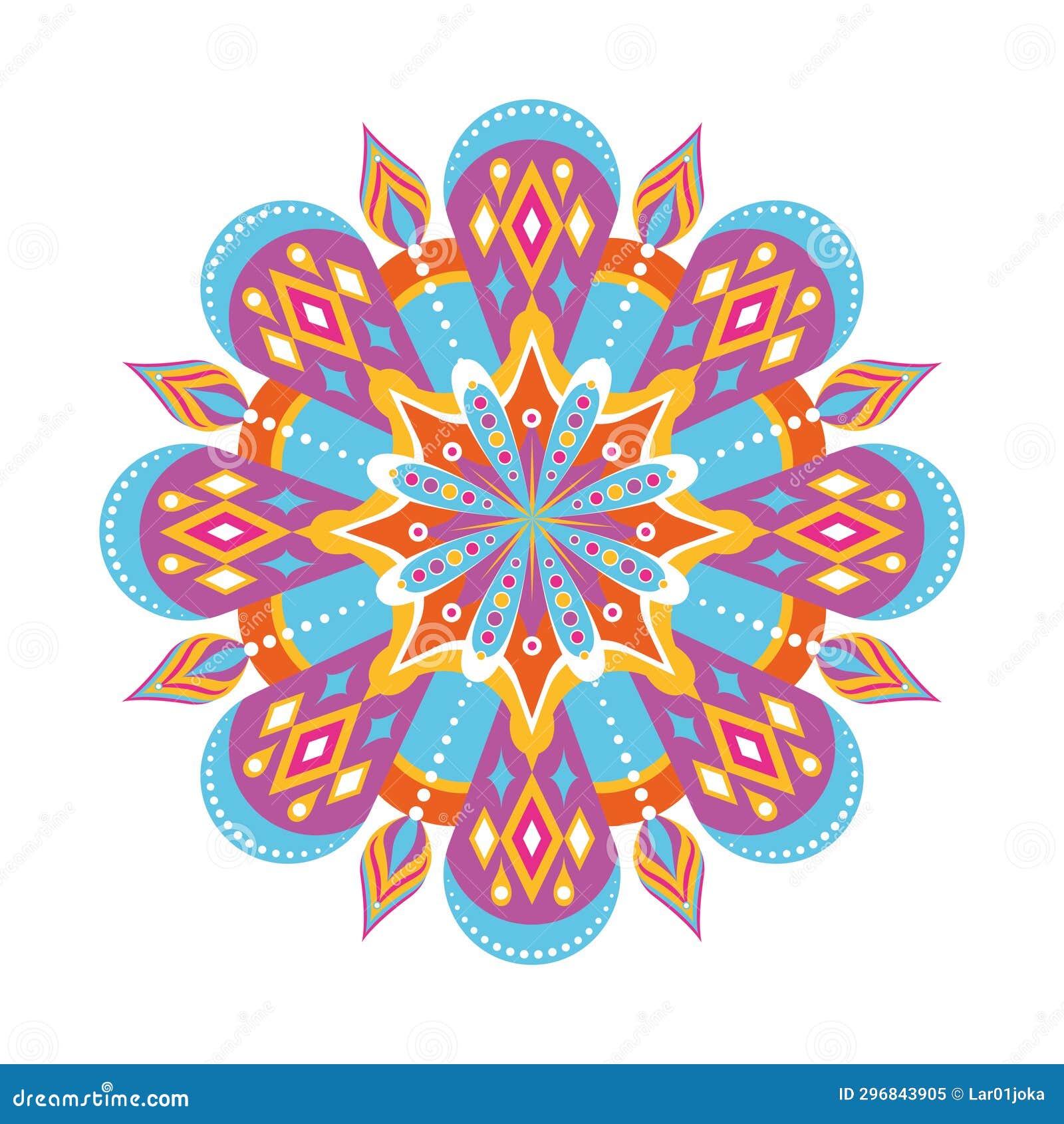 Colored Mandala Pattern Vector Stock Vector - Illustration of floral ...