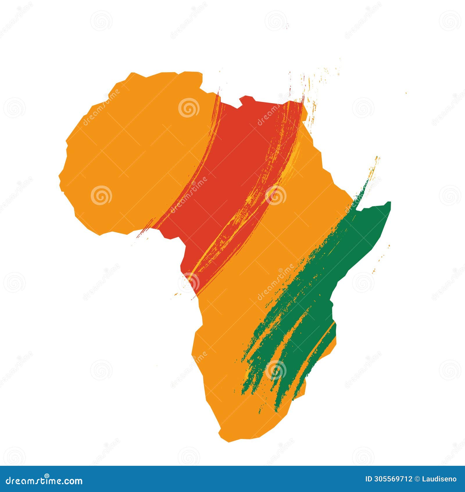 Colored Map of Africa Continent Vector Stock Illustration ...