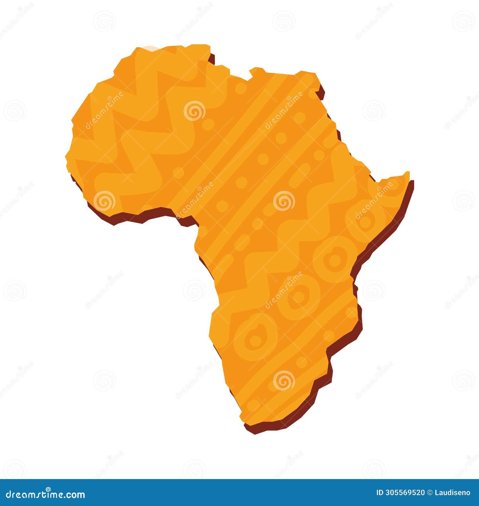 Colored Map of Africa with Cultural Patterns Vector Stock Illustration ...