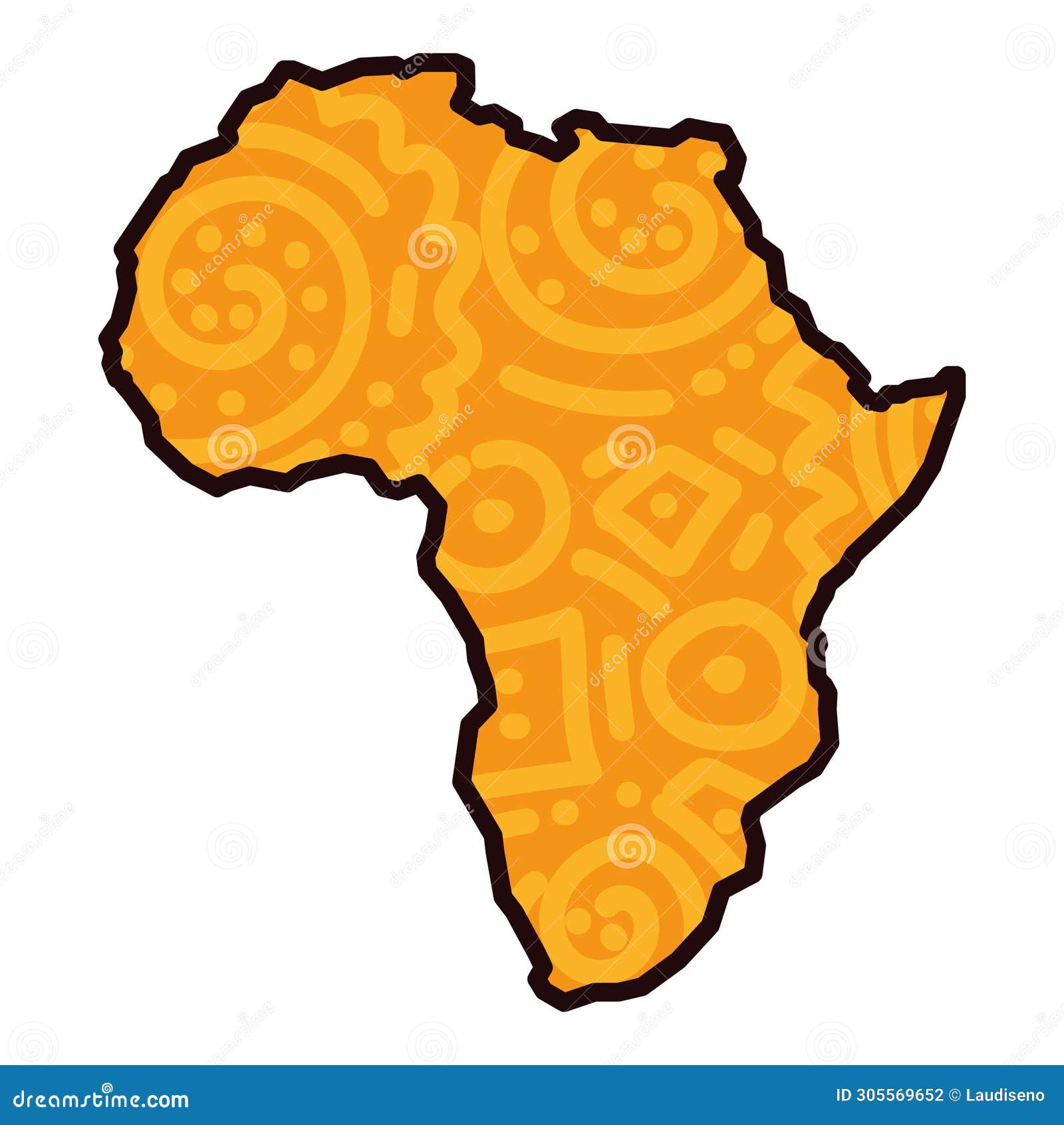 Colored Map of Africa with Cultural Patterns Vector Stock Vector ...
