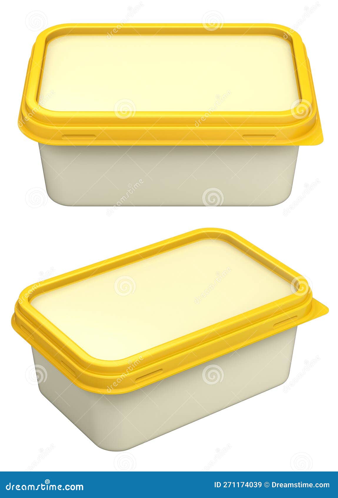 Colored Margarine Box Mockup with Empty Surface Stock Illustration ...