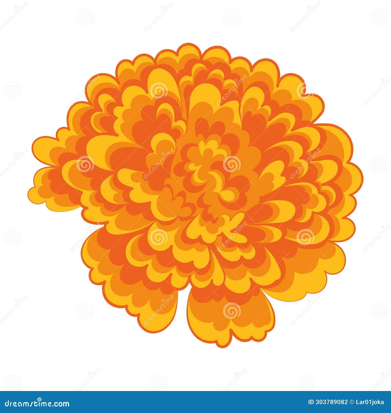 Colored Marigold Flower Vector Stock Illustration - Illustration of ...