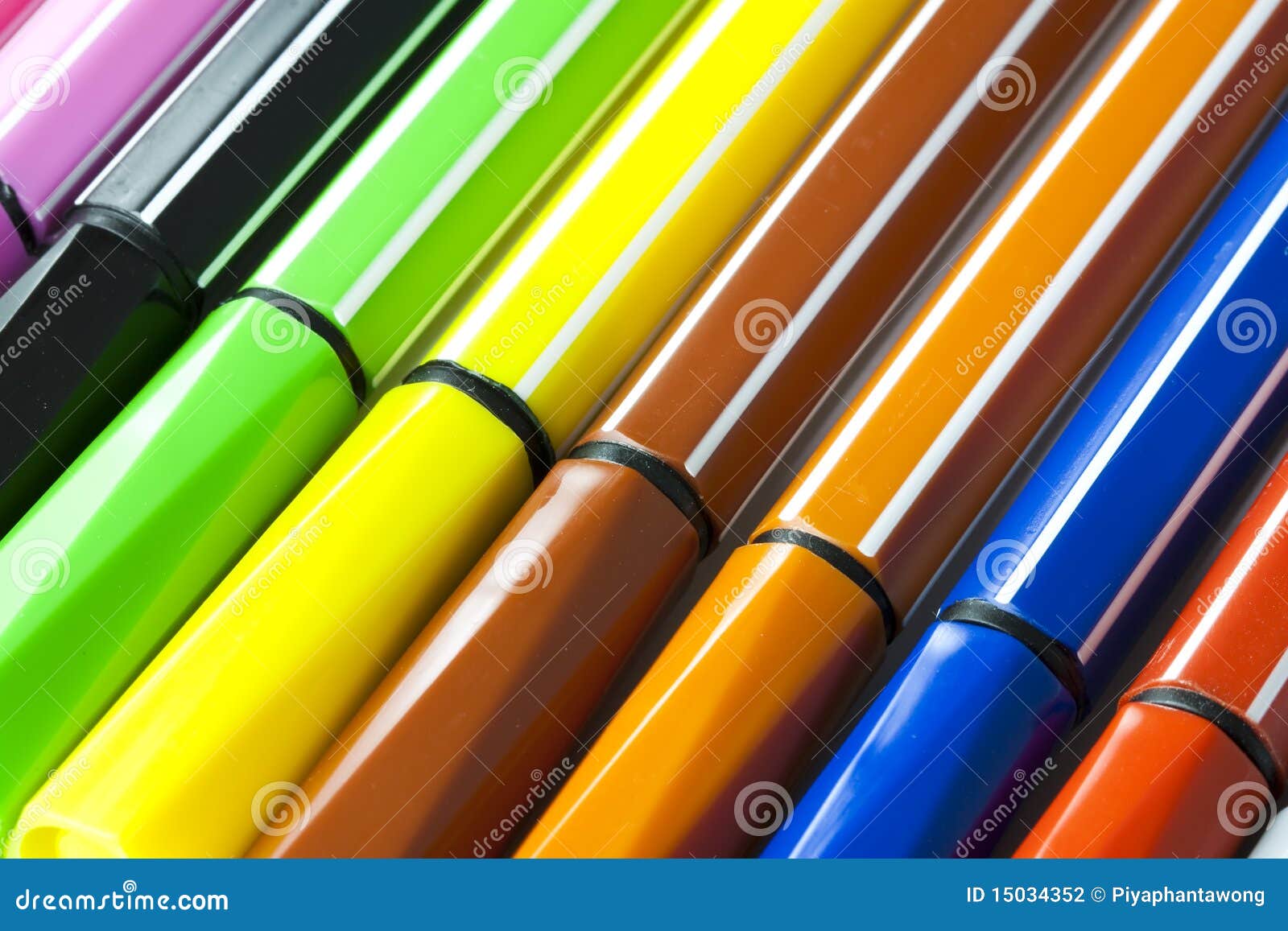 Colored marker pens stock photo. Image of blue, color - 15034352