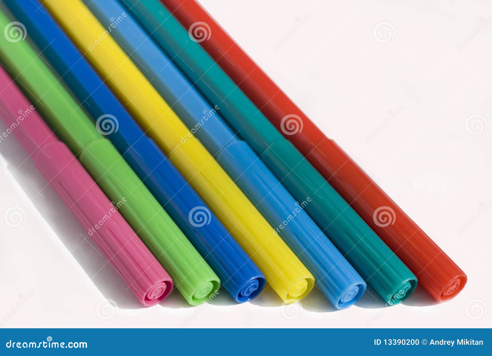 Colored markers stock photo. Image of background, white - 13390200