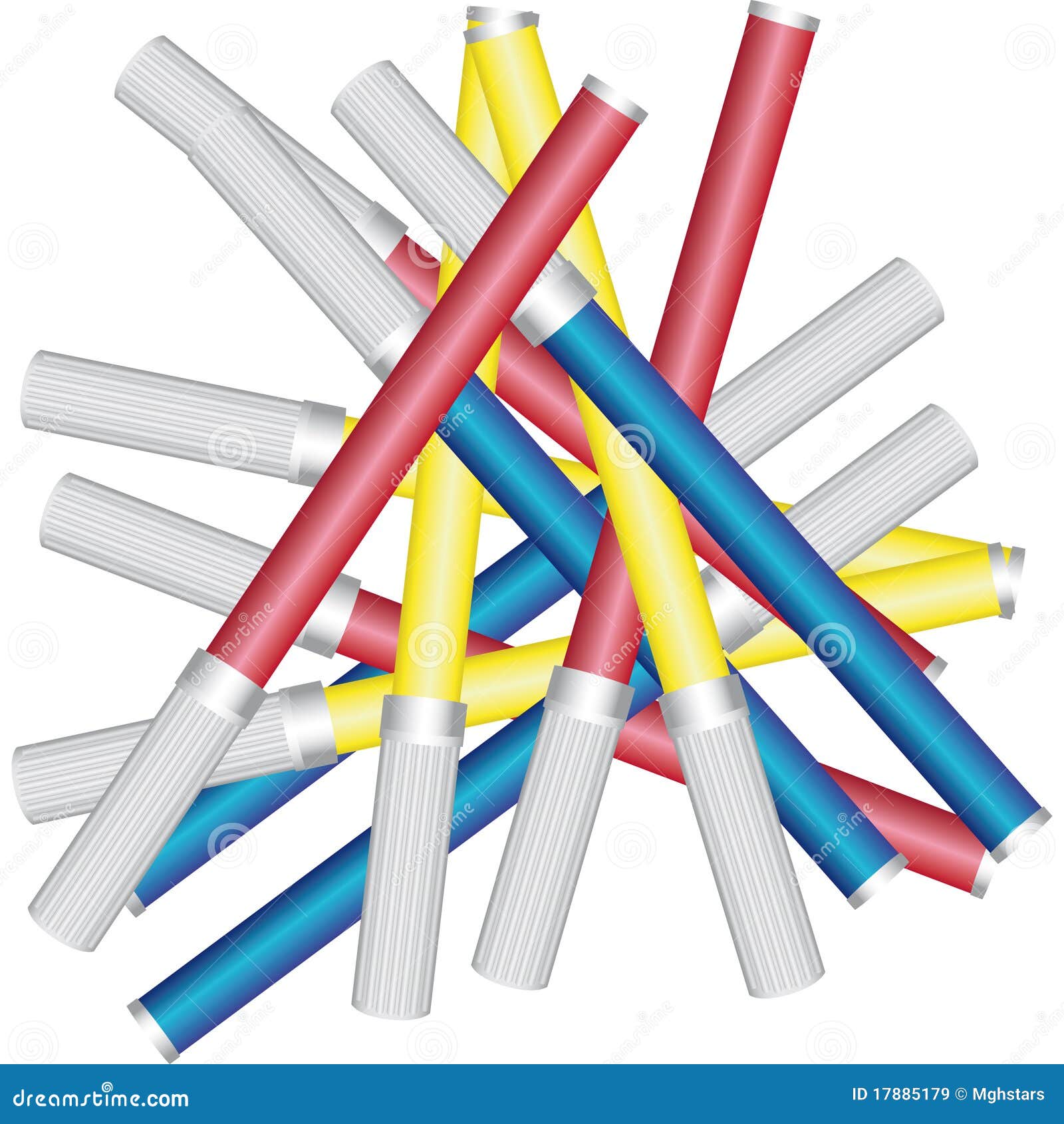 Colored markers stock illustration. Illustration of product - 17885179