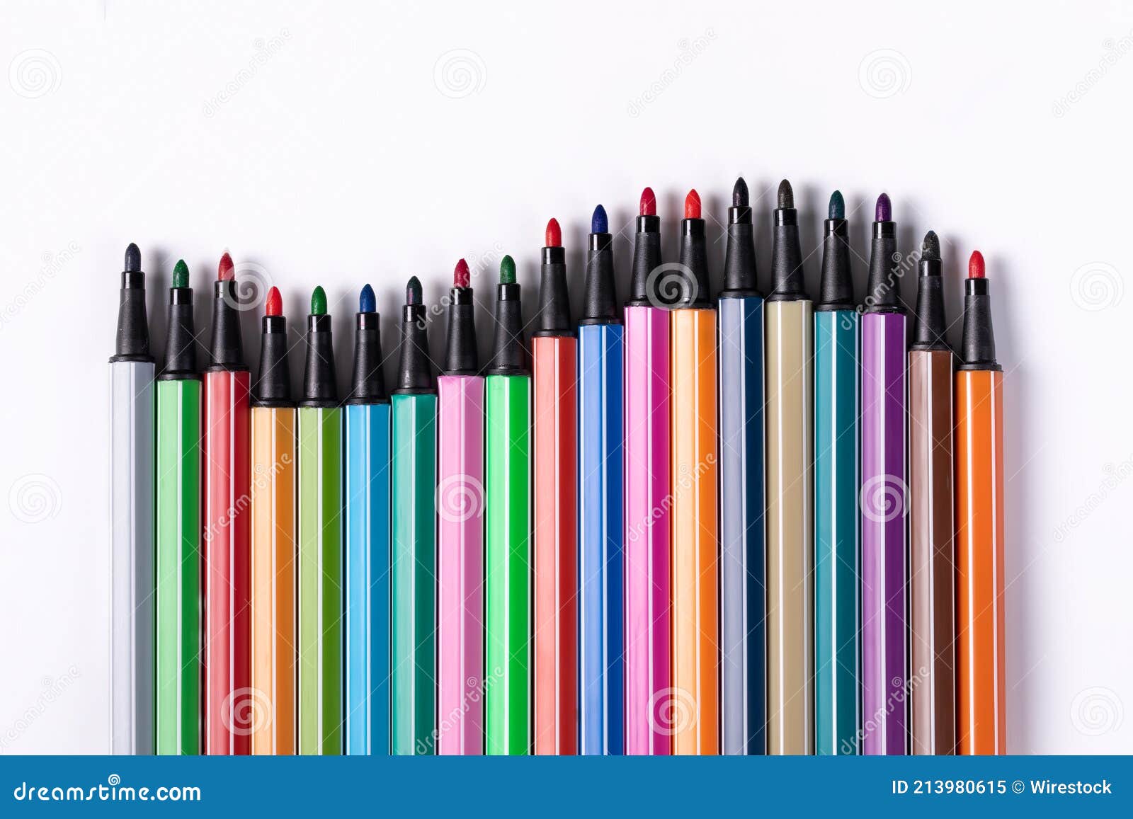 Colored Markers without Caps Isolated on White Background Stock Image ...