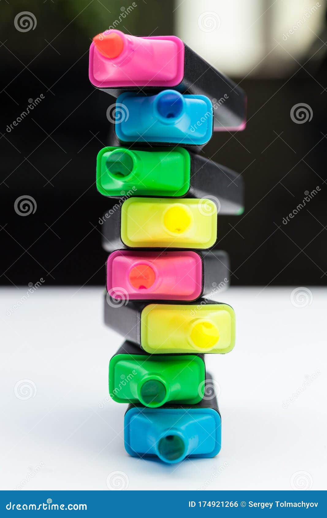 Colored Markers on White Background Close Up Stock Photo - Image of ...