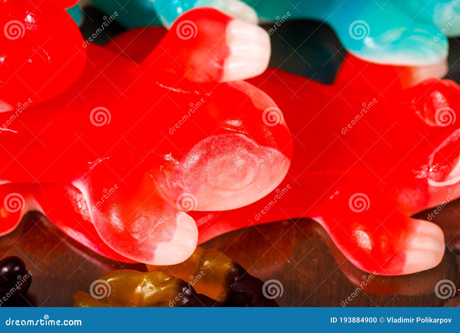 Colored Marmalade in the Form of Frogs. Sweet Dessert Stock Photo ...