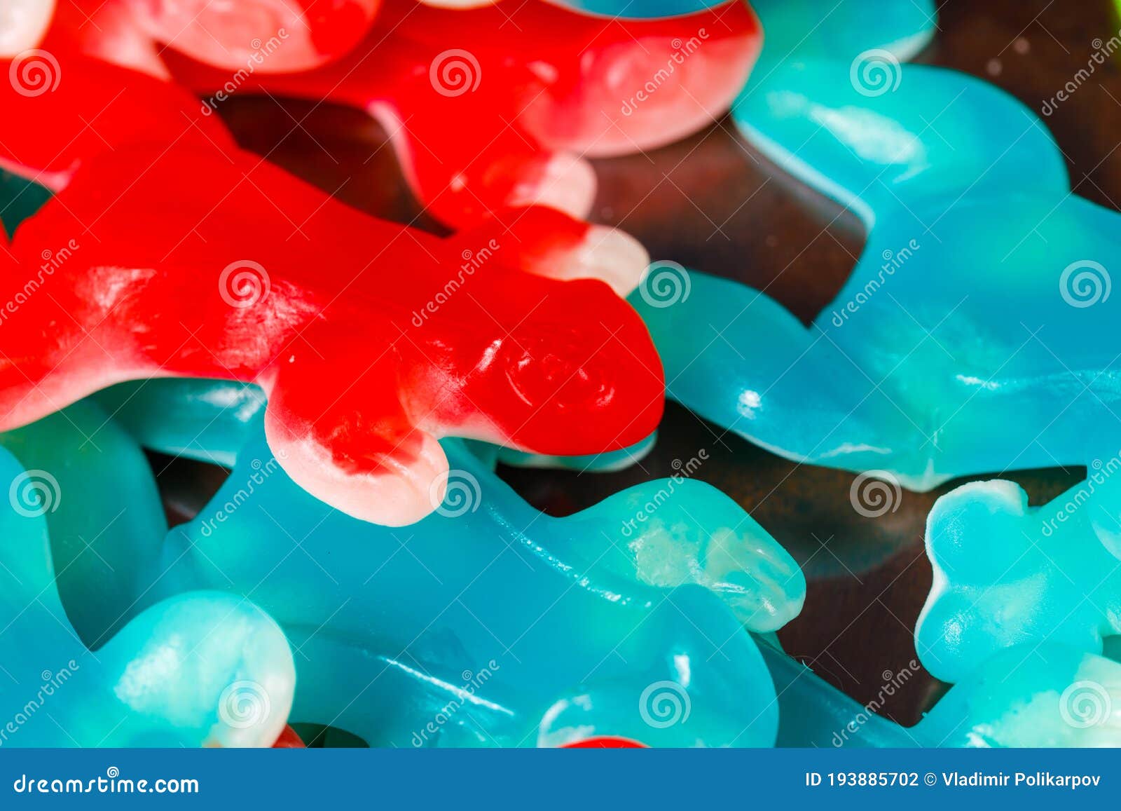 Colored Marmalade in the Form of Frogs. Sweet Dessert Stock Photo ...