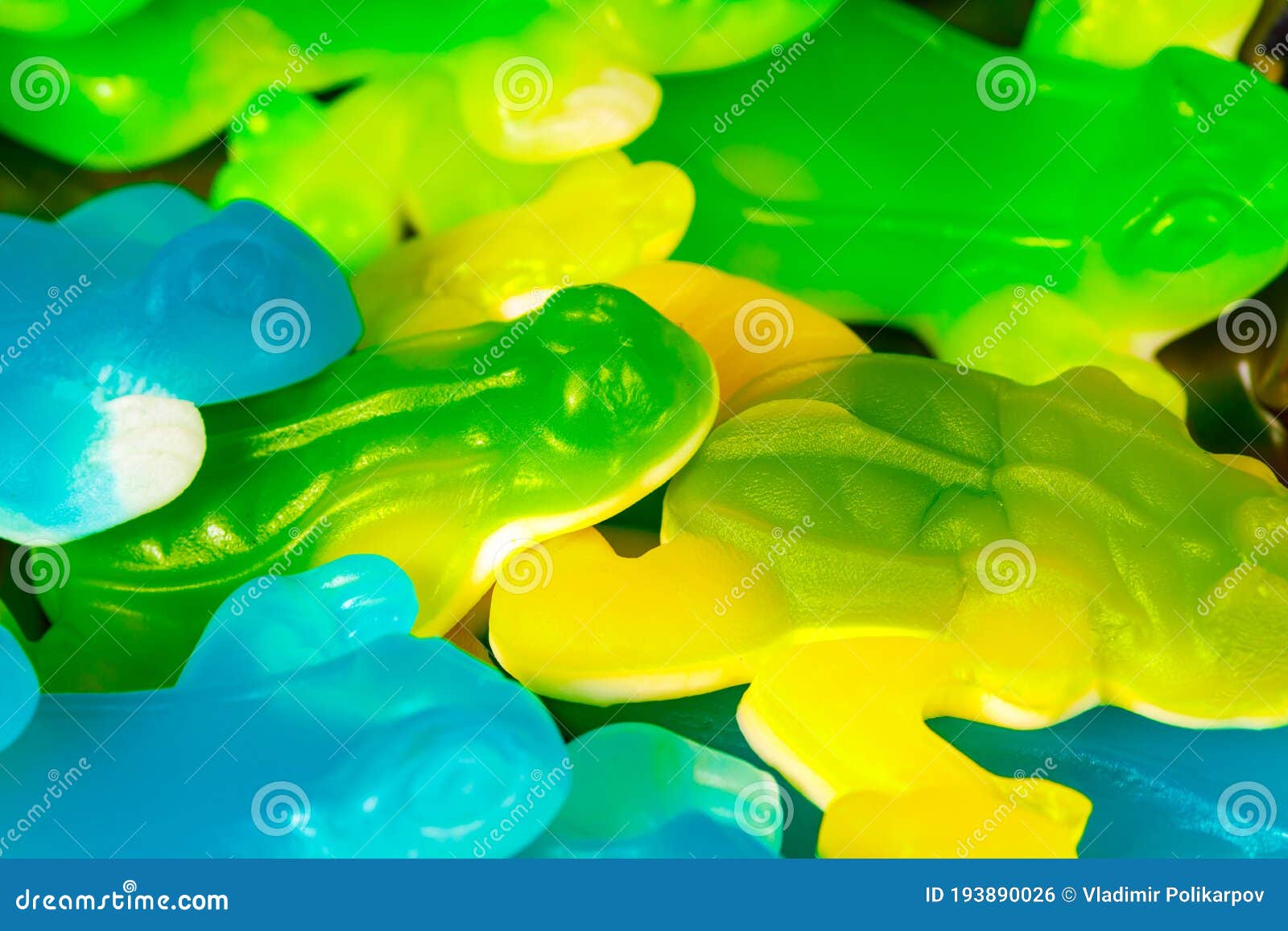 Colored Marmalade in the Form of Frogs. Sweet Dessert Stock Photo ...